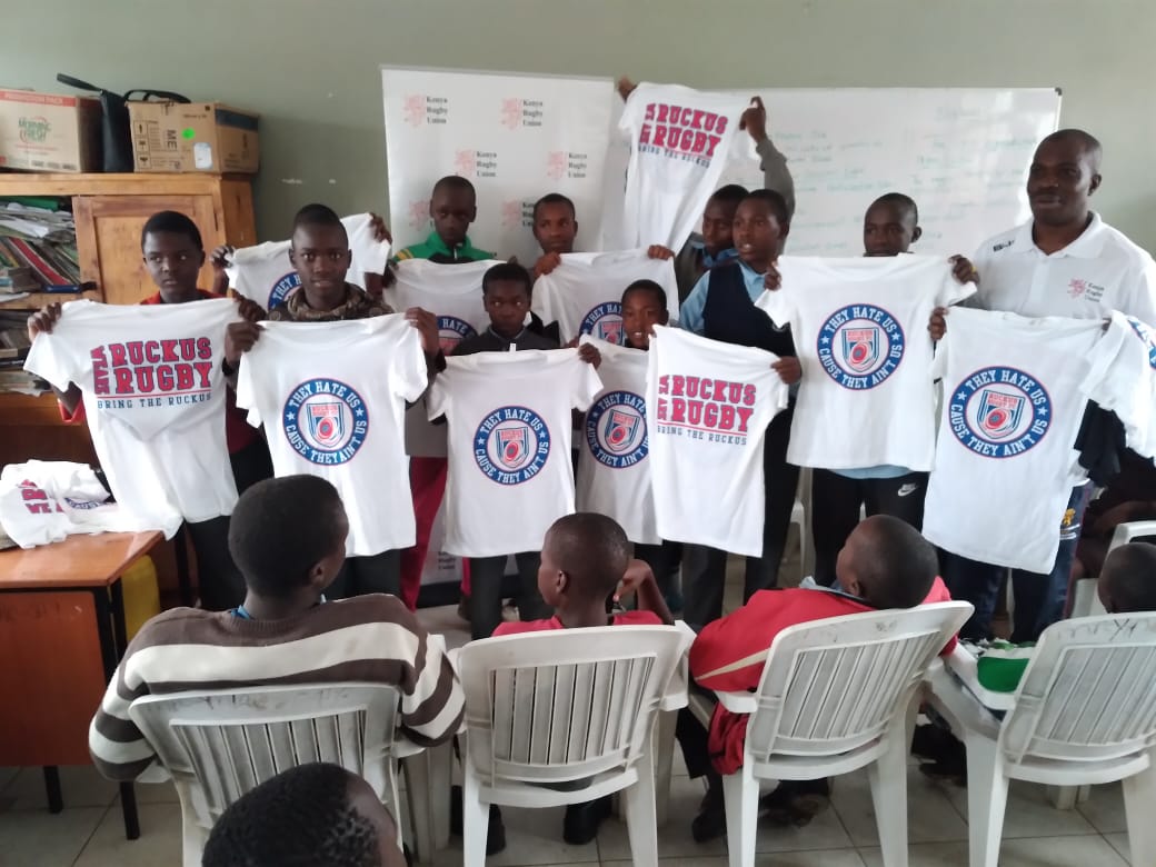 Ruckus RFC Boosts KRU’s Get Into Rugby Program with Equipment - Kenya Rugby